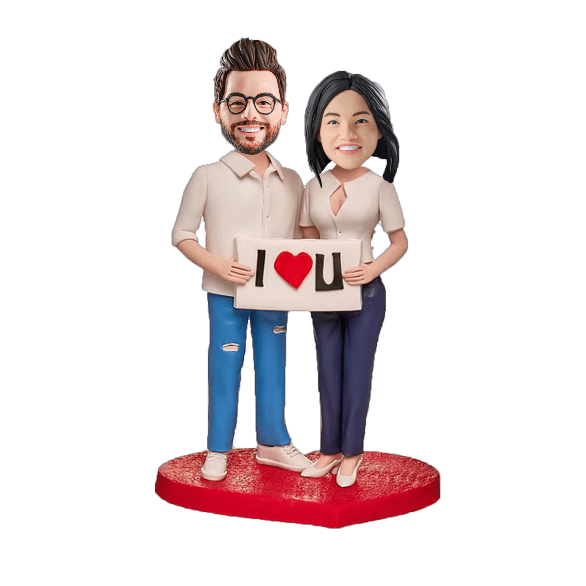 【HANDCRAFTED POPS] Customizable couple Bobblehead handmade with your p ...