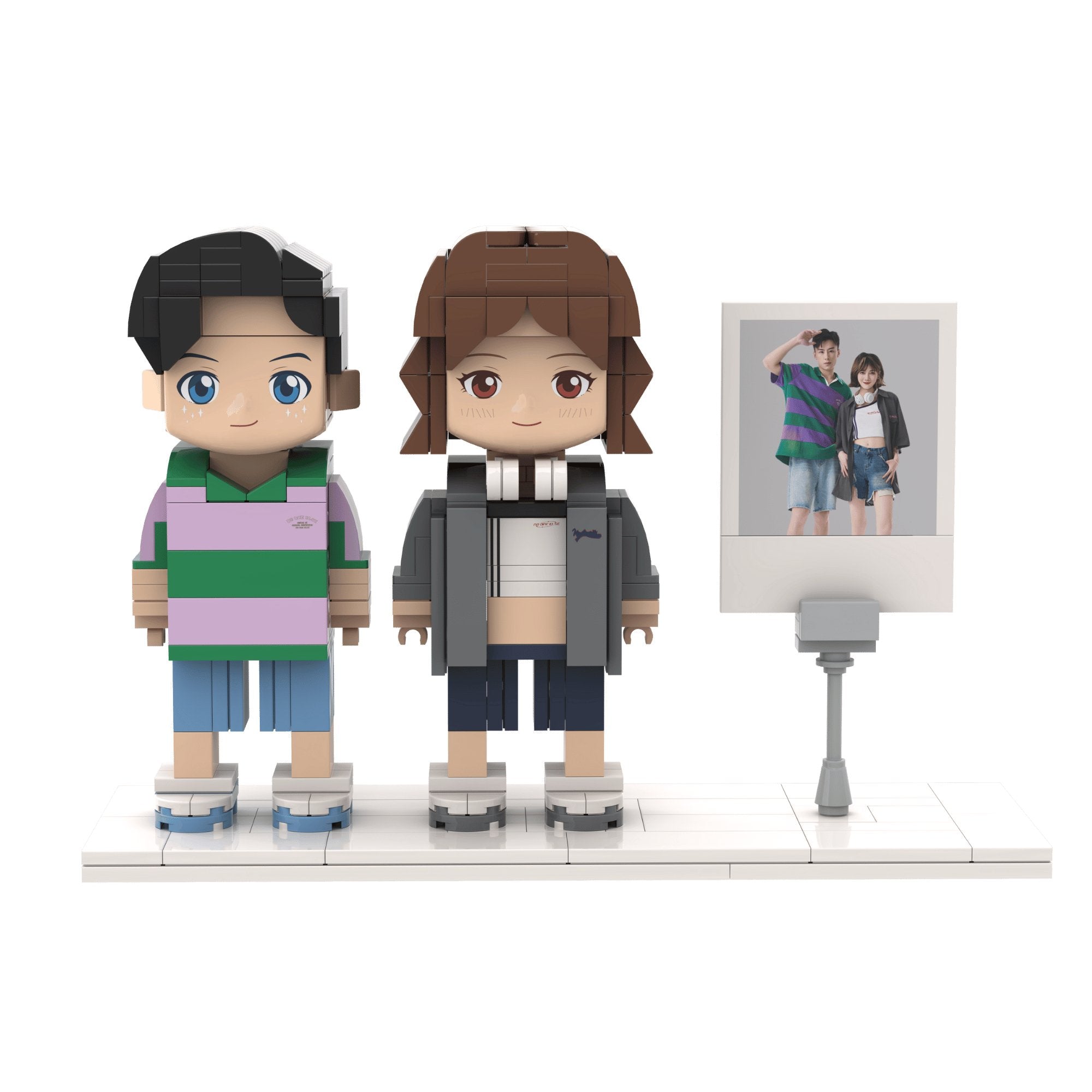 [ROUNDME] Full Body photo customizable Creative Gift Couple Brick Figu ...