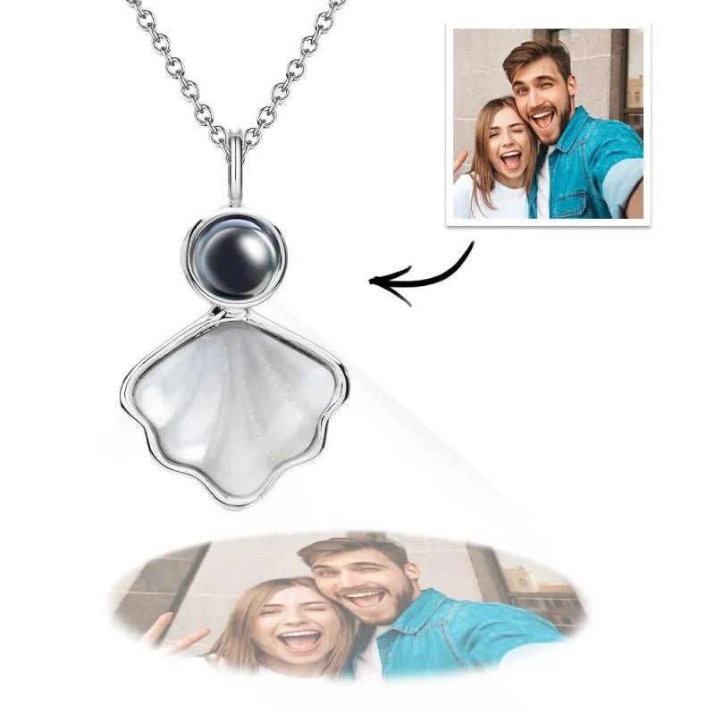 Seashell Projection Necklace Personalized Picture Inside Pendant Minim ...
